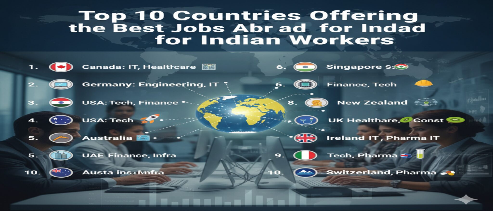 Top 10 Countries Offering the Best Jobs Abroad for Indian Workers